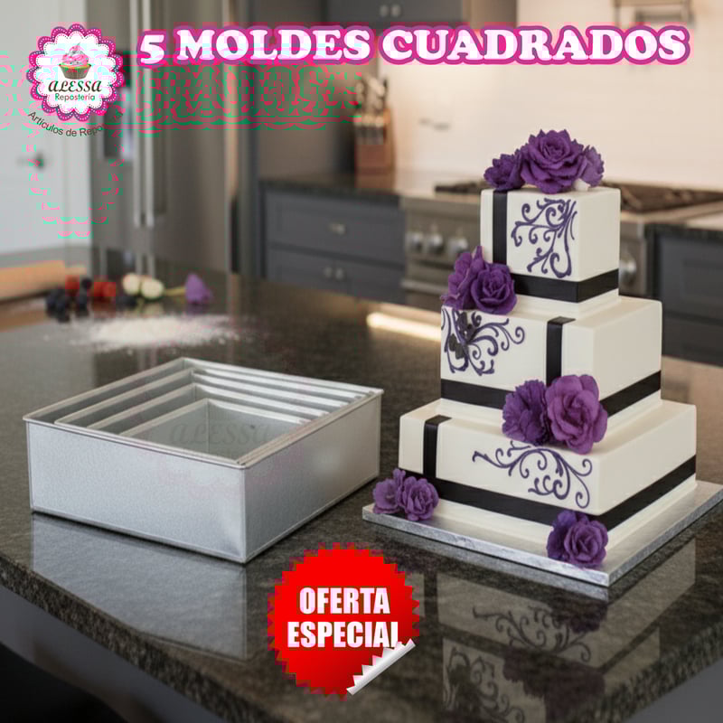 5 Moldes CUADRADOS para reposteria GENERICO | falabella.com