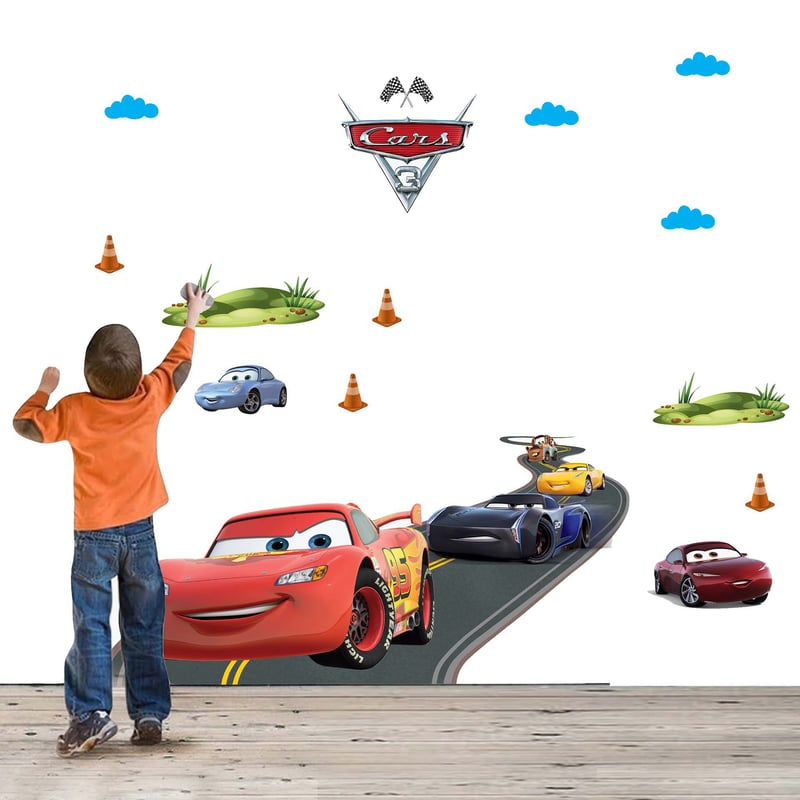 Calcomanías De Pared De Rayo Mcqueen Vinilo Decorativo Cars McQueen