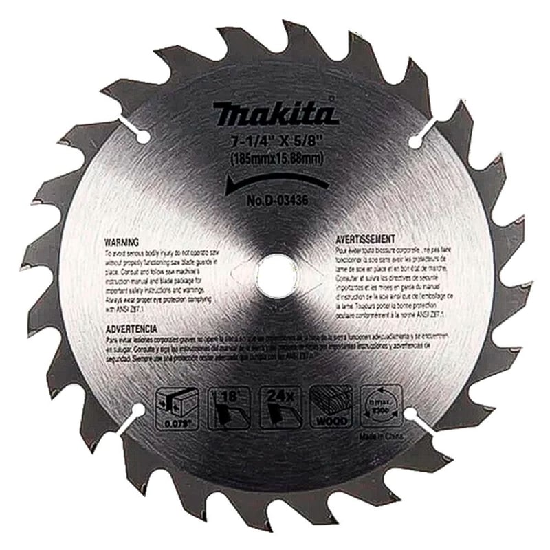 Disco Sierra Circular para Madera Makita D-03436 7-1/4″ x 24 Dientes ...