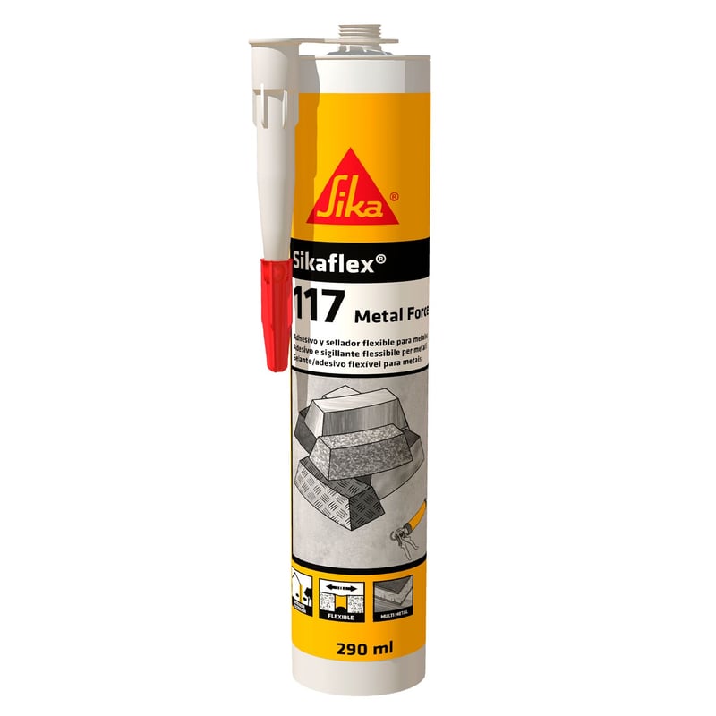 Sellador y adhesivo de metales sikaflex -117 Metal Force Gris 290ml ...