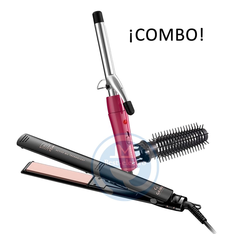 Combo Alisadora Gama Elegance Chía y Rizador Remington de 19mm GAMA ...