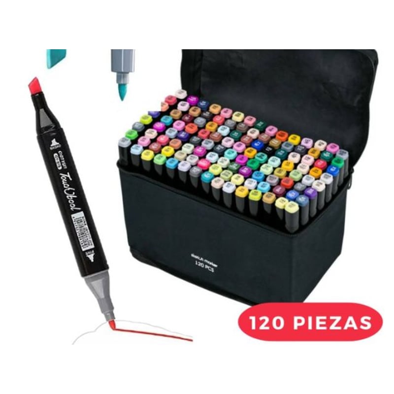 PLUMONES TOUCH 120 PIEZAS DOBLE PUNTA GENERICO | falabella.com