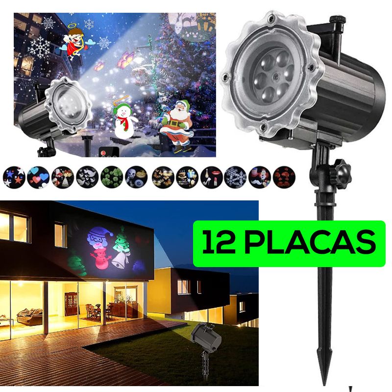 Proyector Luces 12 Motivos Intercambiables Navidad Cumpleaños Fiesta ...