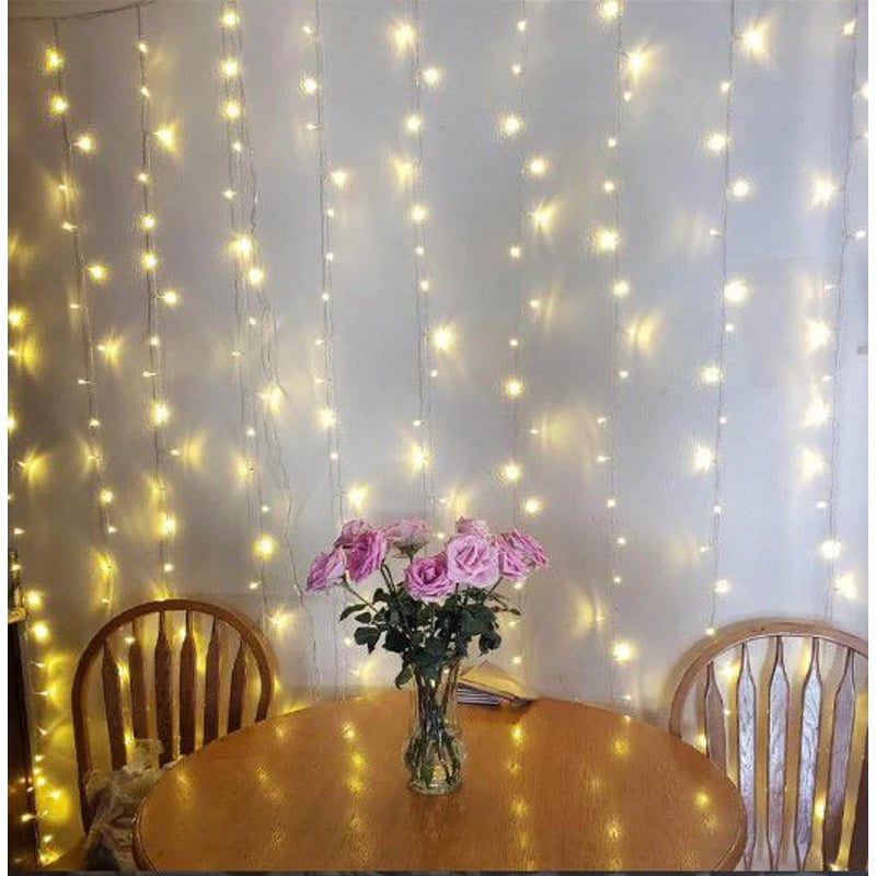 Cortina de luces LED para exteriores 3x2m - ámbar | Sodimac Falabella