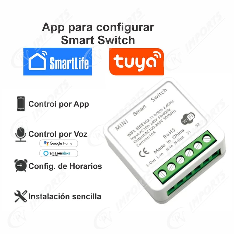 Interruptor Inteligente Wifi Mini Smart Switch Google Alexa GENERICO ...