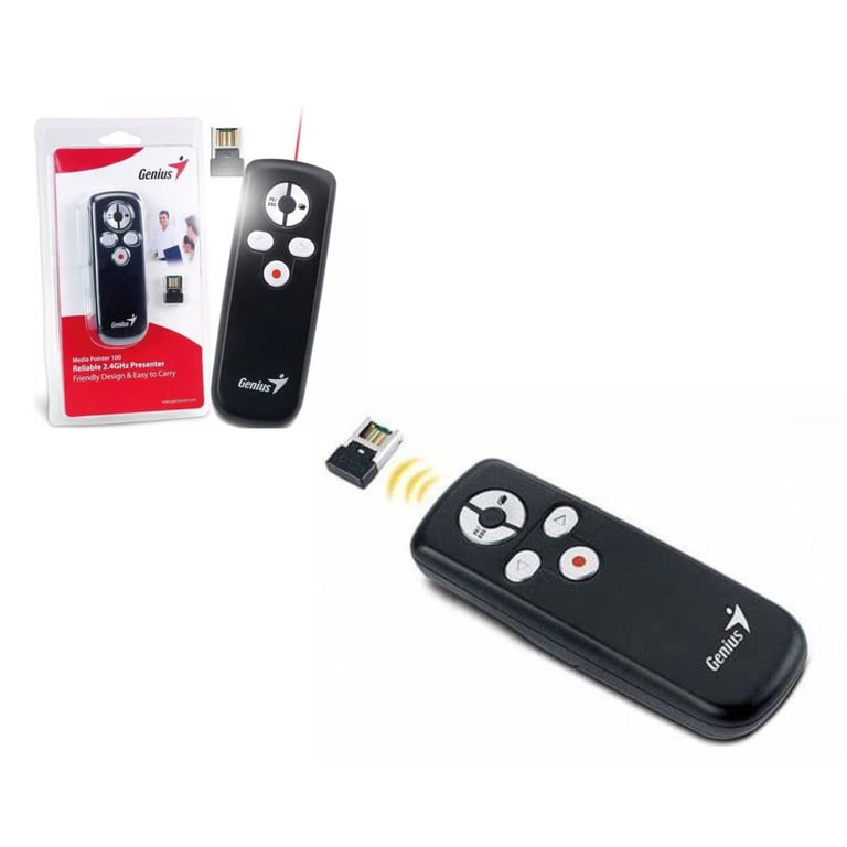 Presentador Genius C/Puntero Media Pointer 100 Run Card Black GENIUS ...