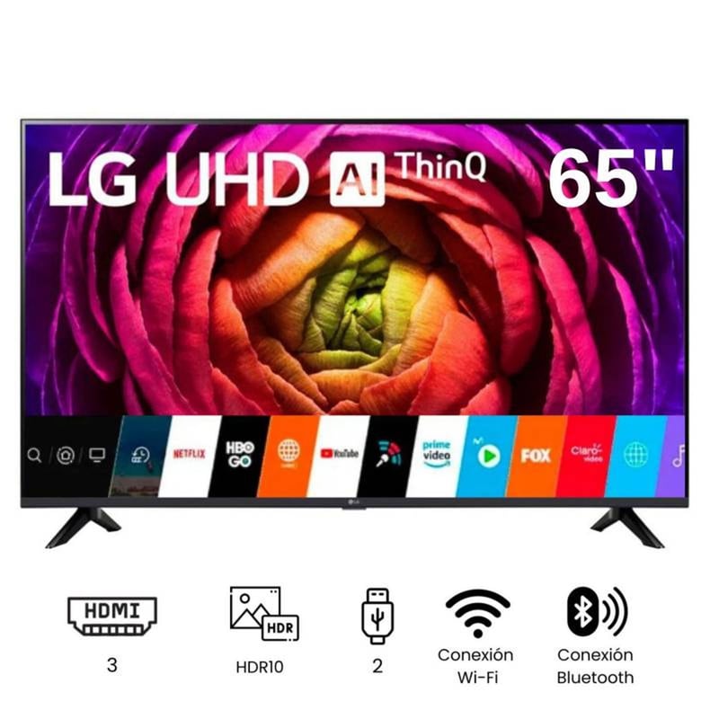 Televisor LG 65 UHD 4K Smart TV THINQ AI 65UR7300PSA Negro LG ...