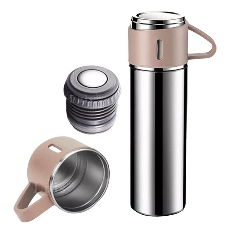 Termo Vaso Térmico Acero Inoxidable 500ml Con Taza-Plata DENISASAA ...