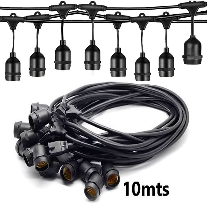 Socket Luces Guirnalda Colgante Decorativa de 10 metros y 20 Sockets ...