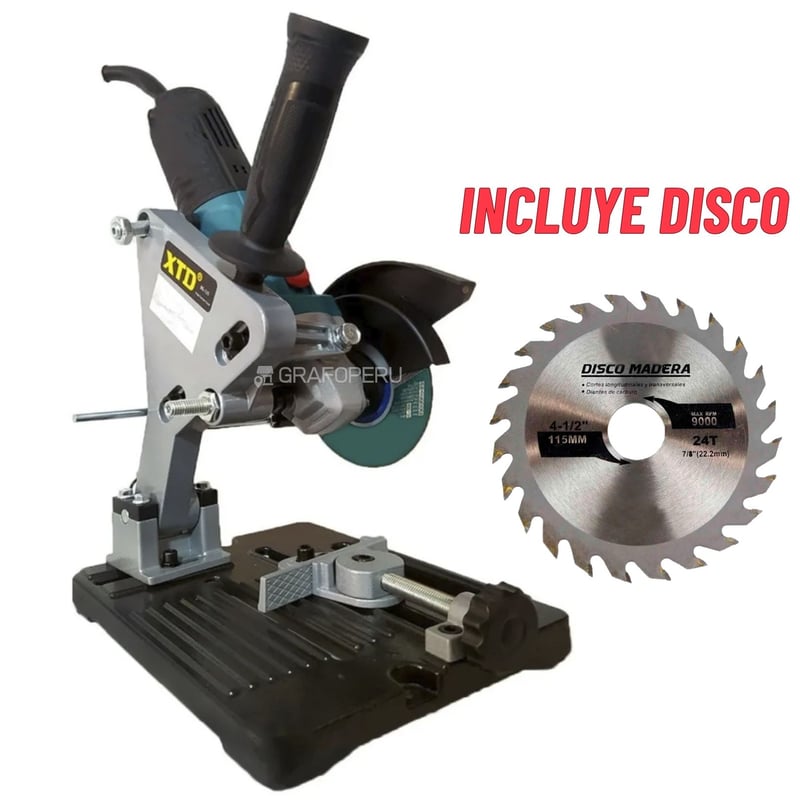 Soporte Amoladora Base Universal XTD Angular Incluye Disco Madera ...
