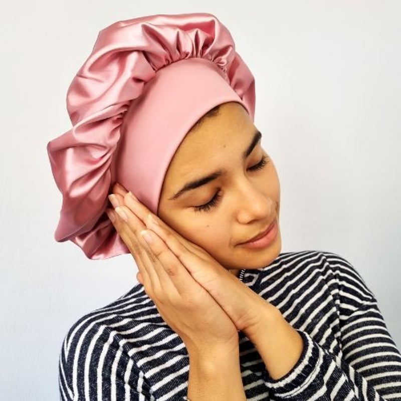 Gorro de Satín Antifrizz para Dormir - Color Palo Rosa SANTOS RIZOS ...