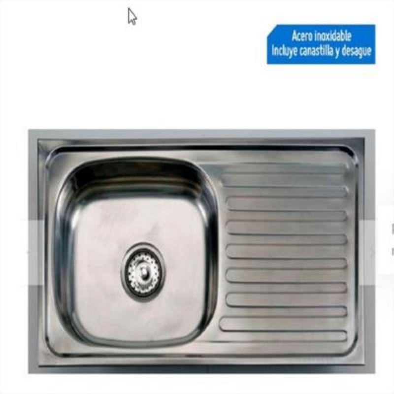 Lavadero Lavaplatos Acero Inoxidable 1 poza con escurridero 75 cm ...