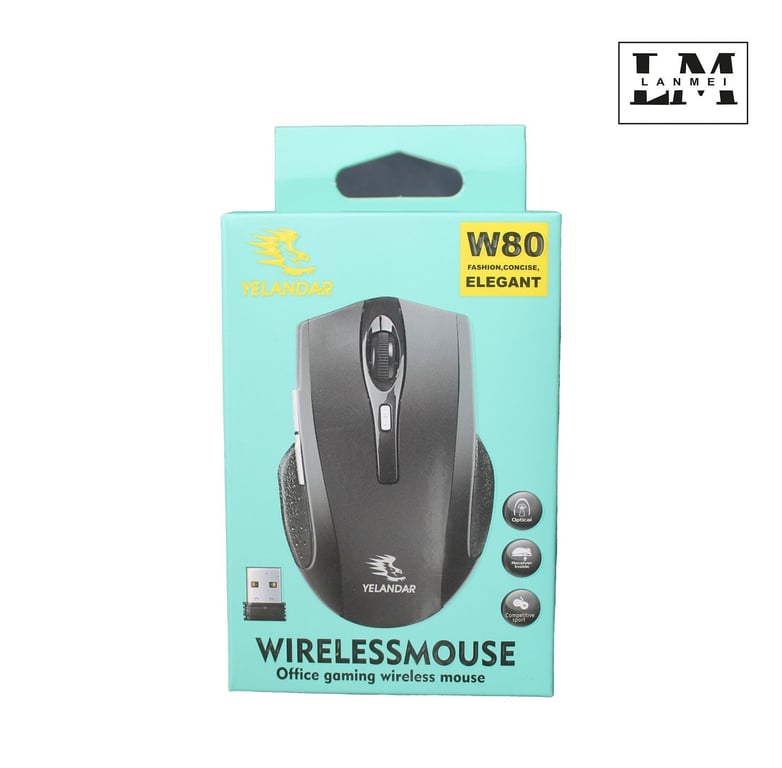 MOUSE INALAMBRICO W80 YELANDAR IMPORTADO MC | falabella.com