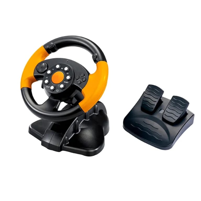 TIMÓN VOLANTE GAMER CON PEDALES PARA PC PS2 PS3 GAMEMON | falabella.com