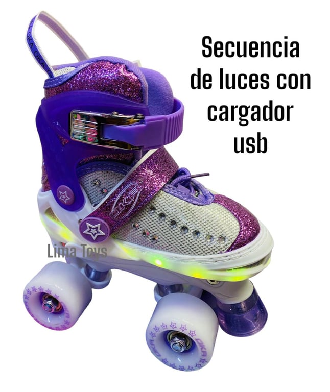 PATIN 4 RUEDAS OKA LILA CON LUCES TALLA M OKA | falabella.com
