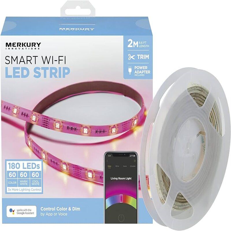 Luces de Tira Led Inteligentes con Wi-Fi 2 Metros MERKURY INNOVATIONS ...
