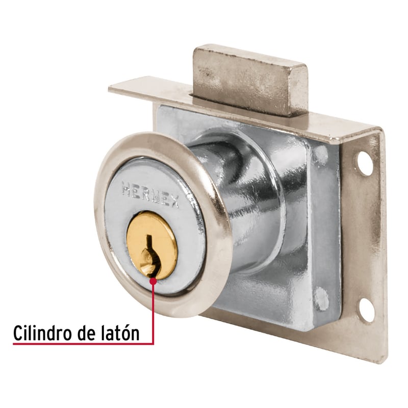 Chapa Cerradura para mueble modelo 24 cromo Hermex | Sodimac Perú