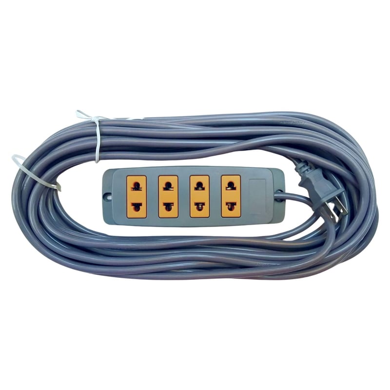 Extension electrica vulcanizado 20 metros 4 tomas gris Home Light HOME ...