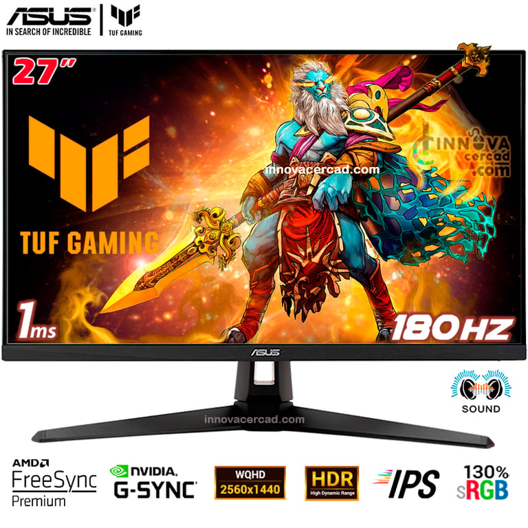Monitor Asus TUF Gaming VG27AQ3A 27 WQHD IPS 180HZ 1MS HDR10 ASUS ...