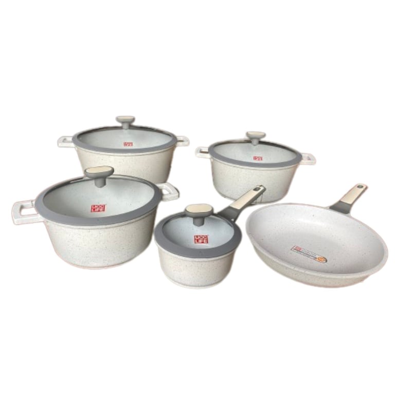 Juego de Ollas de granito UCC Life color blanco humo GENERICO ...