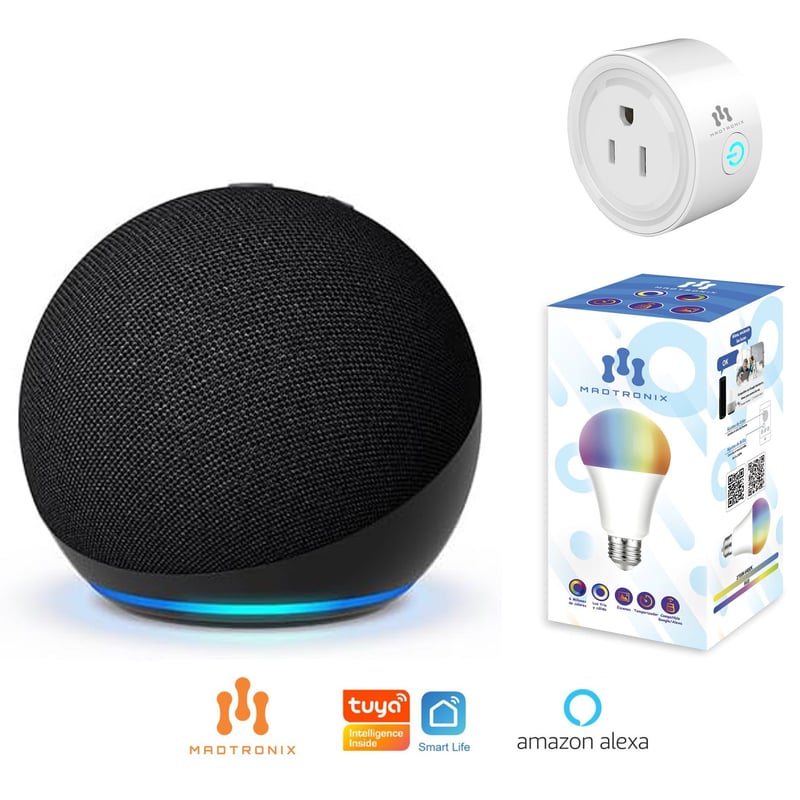 Amazon Echo Dot 5ta Gen Foco y Enchufe Smart - Negro AMAZON | falabella.com