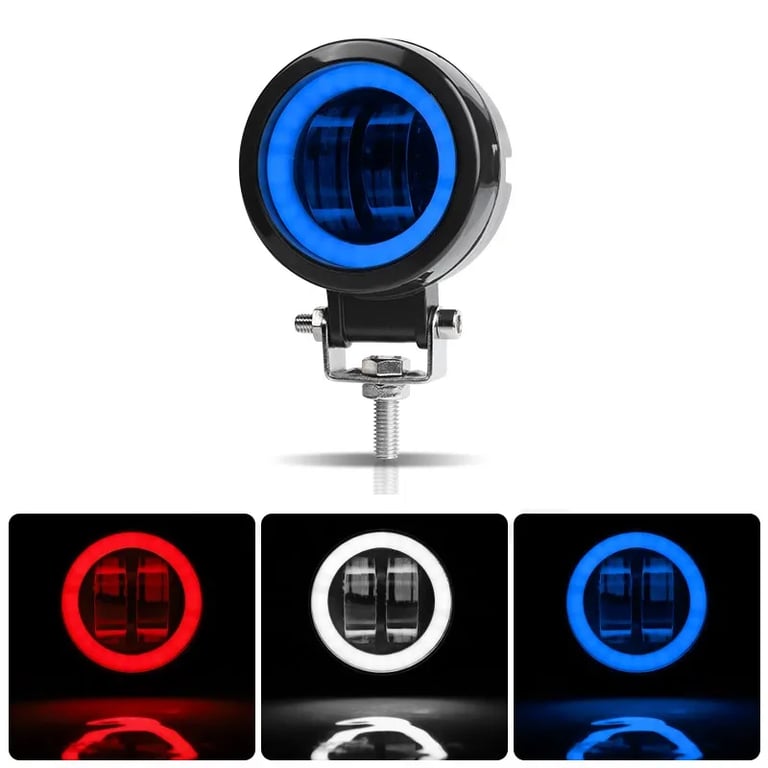 Faro Redondo Ojo De Ángel 7cm 20w Lupa 6d Aro Azul | Sodimac Falabella