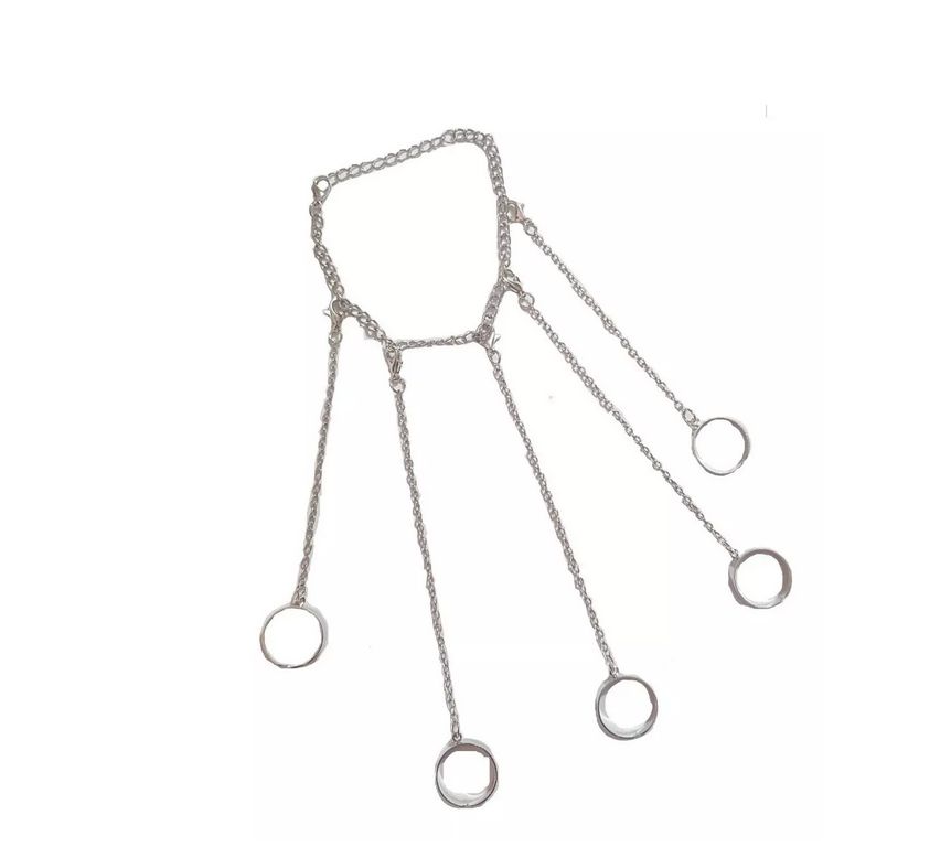 Pulsera con 5 anillo y cadena de acero inoxidable GENERICO | falabella.com