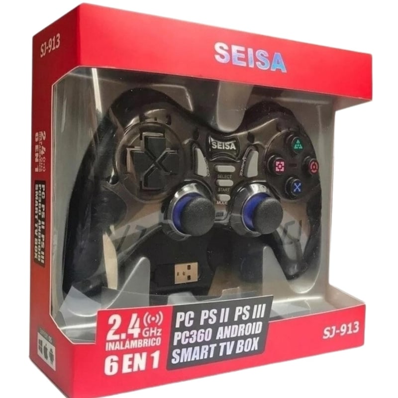 Mando Inalámbrico SEISA para PC PS2 PS3 XBOX Android TV Box Negro SEISA ...