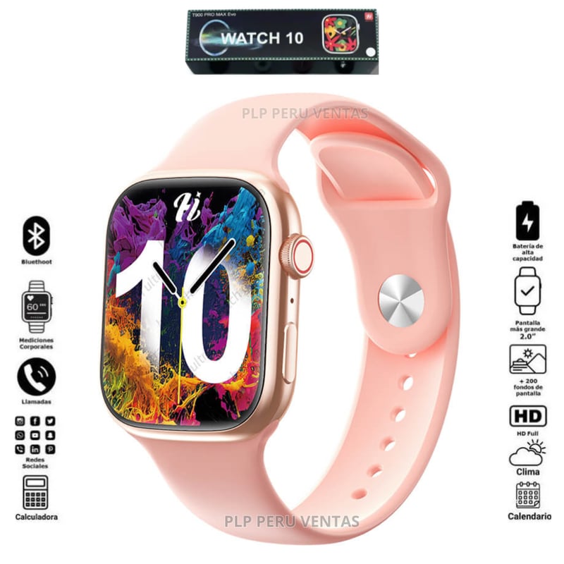 Smartwatch Serie 10 T900 Pro Max Premiun ResistenteAgua Rosa OEM | falabella.com