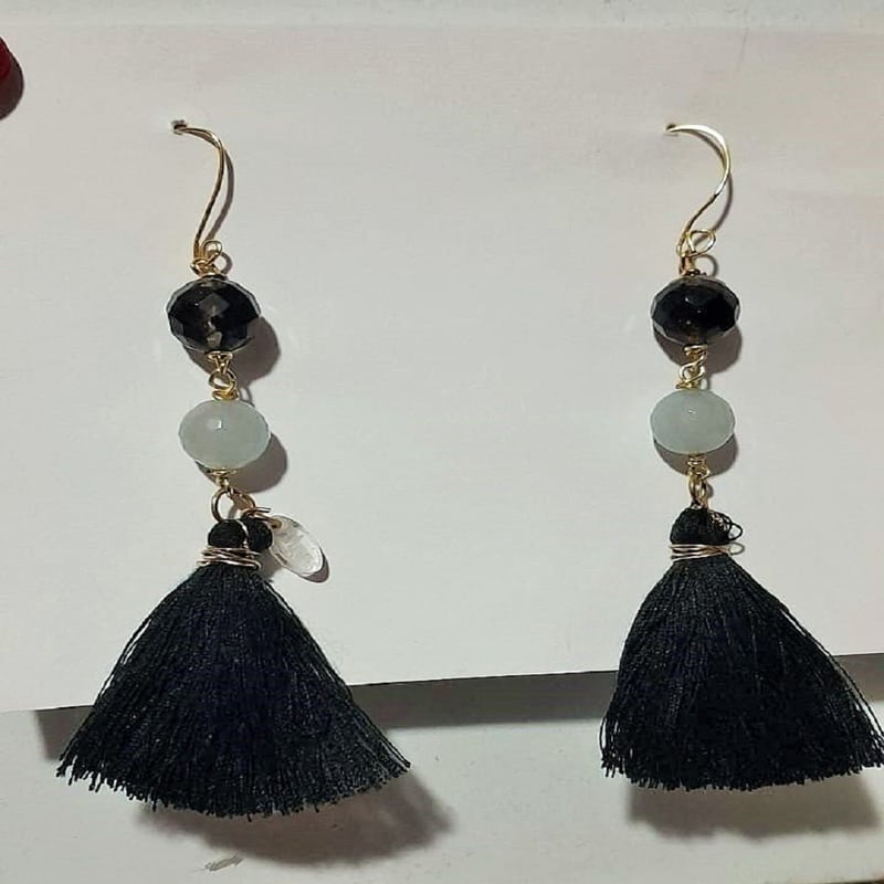 Aretes Zarcillos Bisuteria Fina Moda Elegante Crochet Cristales ...