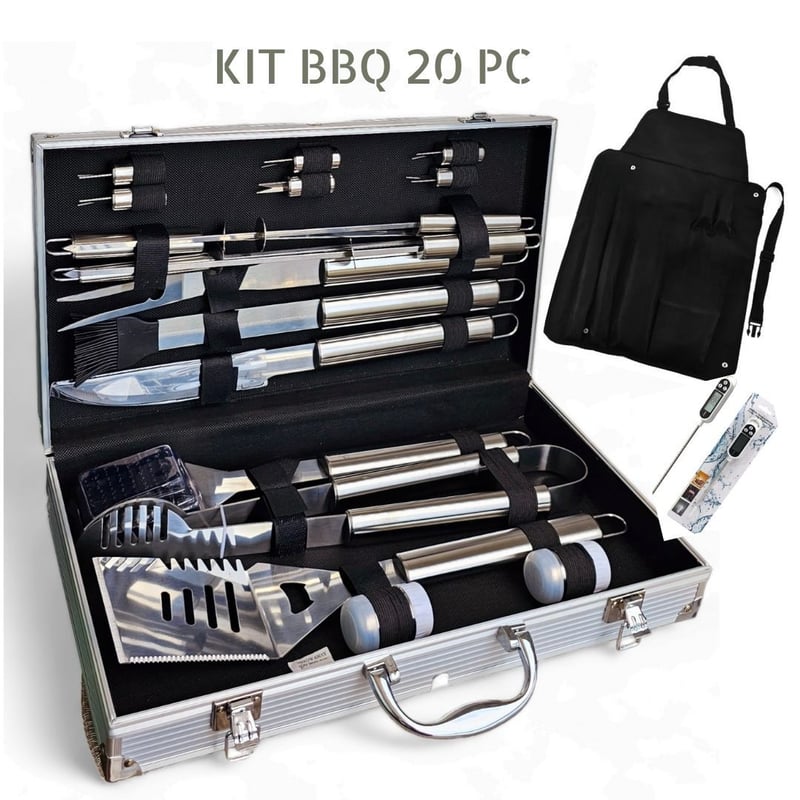 Set Parrillero Grande 20 pc para Parrillas y Asados en Maletin Premium ...