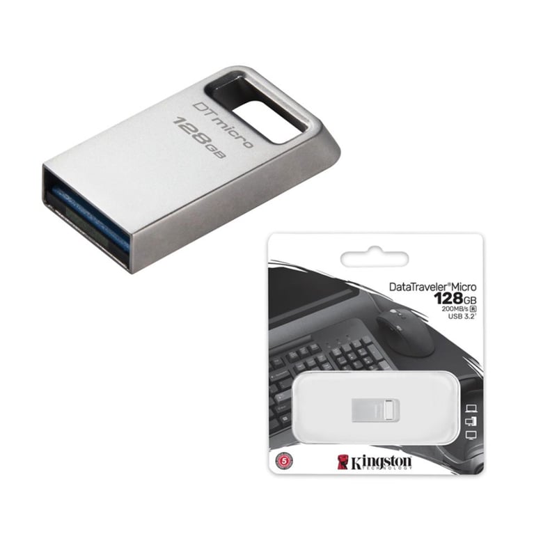 Memoria Usb Kingston DataTraveler Micro 128GB Ultrapequeño Metal ...