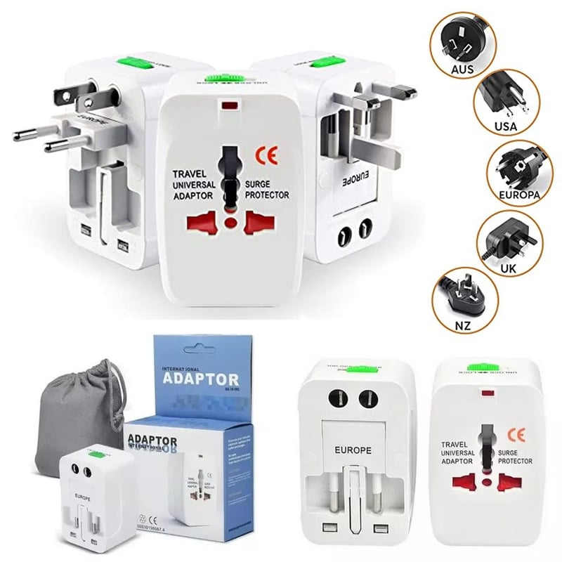 Adaptador Internacional Enchufe Universal Viajero 110v 220v todo en 1 ...