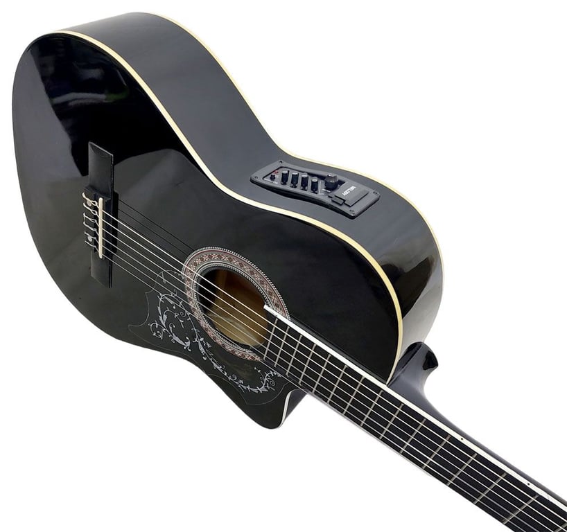 Freeman - Guitarra Electroacústica de Nylon 4 Bandas - Negro. FREEMAN ...