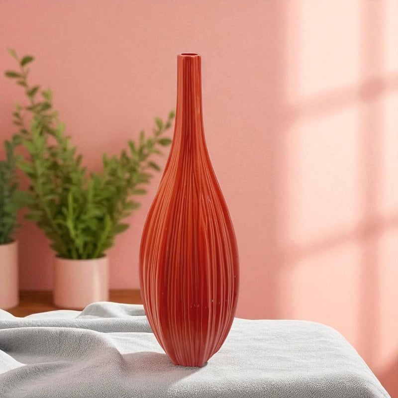 Florero Rojo Pico Delgado Cerámica CONCEPT | falabella.com