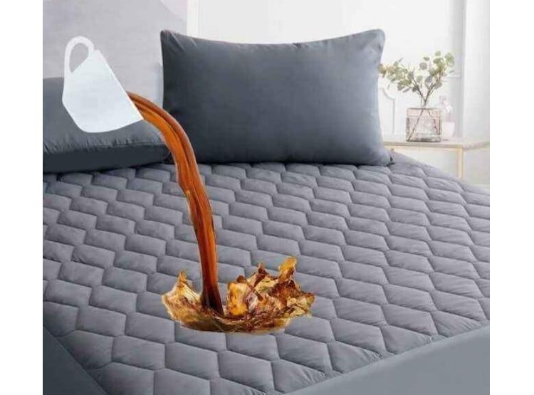 PROTECTOR DE COLCHON 2 PLZ IMPERMEABLE 100 ANTI-FLUIDOS GRIS DYV ...