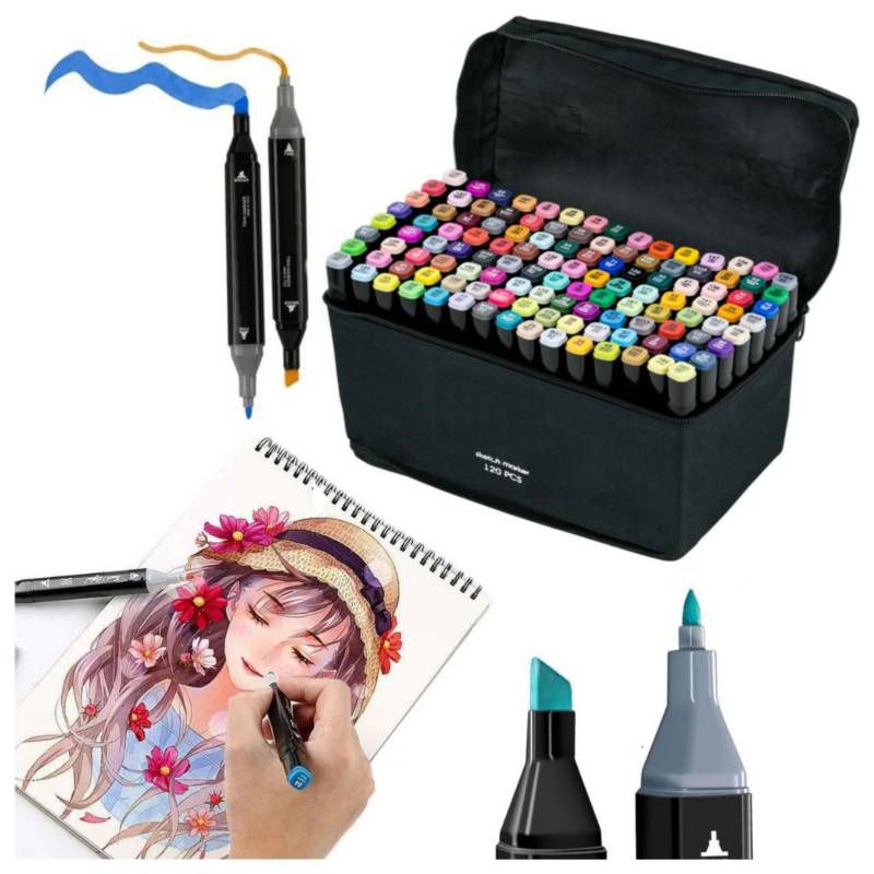 Set 120 Plumones Touch Doble Punta con Estuche | Sodimac Perú