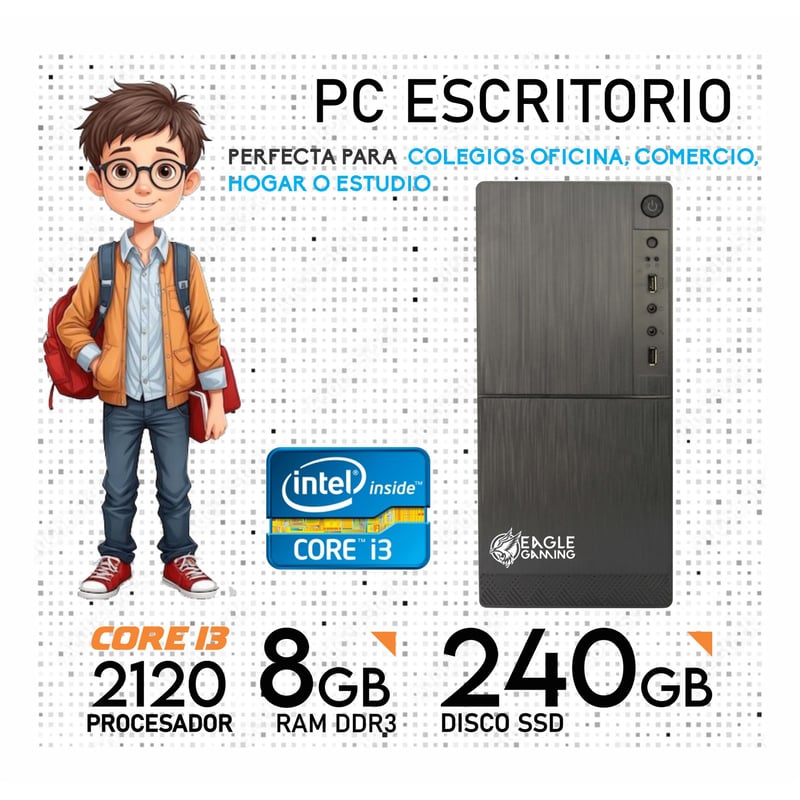 COMPUTADORA ESCRITORIO INTEL I3 2120 - 8GB - SSD 240GB INTEL ...