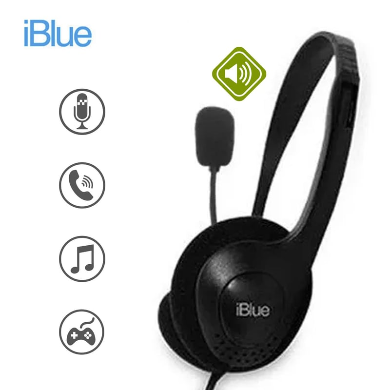 Audífono iBlue con Micrófono Estéreo HS-2001 Negro IBLUE | falabella.com
