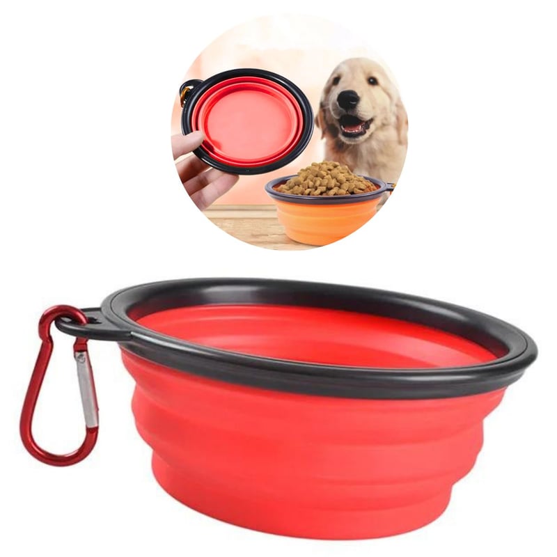 PLATO PORTATIL PLEGABLE PARA MASCOTA - ROJO GENERICO | falabella.com