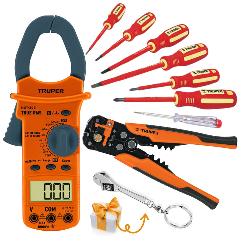 Pinza amperimétrica Pelacable automático desarmadores dielectrico1000V ...