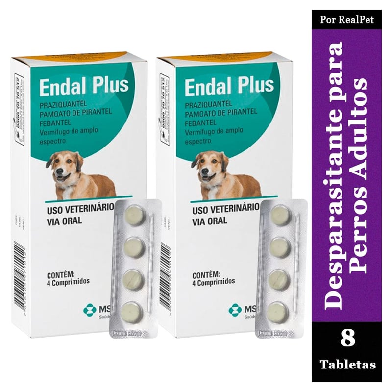 Pack x2 Desparasitante Perros Endal Plus x 8 Tabletas MSD | falabella.com