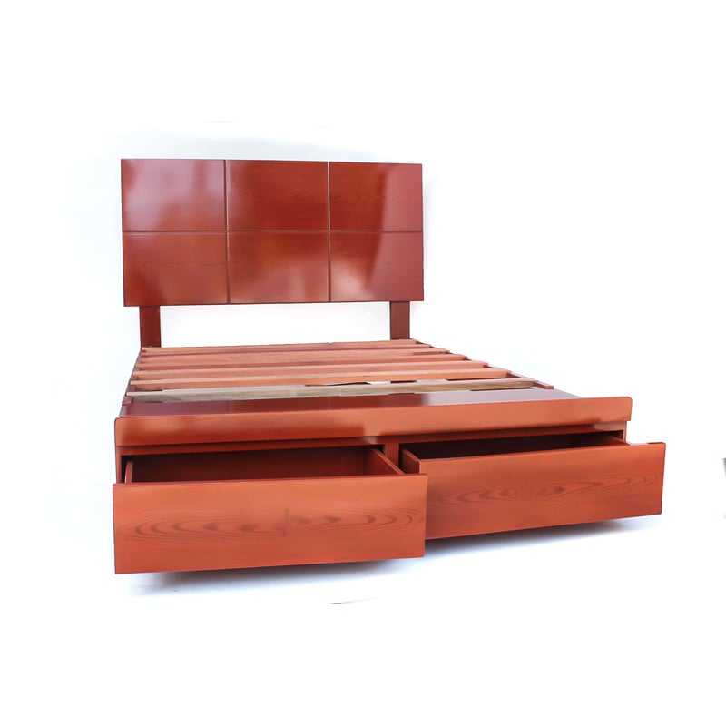 Cama sabanera de madera pino color cedro con cajones 2 Plz MUEBLES ...