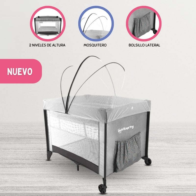 Cuna Corral para Bebés «SLEEP» Gray | Sodimac Falabella