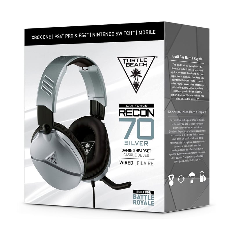 Audífono Gamer Turtle Beach Recon 70 Ps4 Xbox PC Switch Silver TURTLE ...