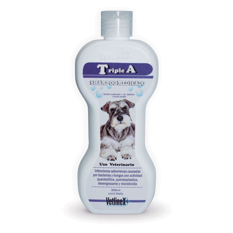 SHAMPOO MEDICADO PARA PERROS VETLINEX TRIPLE A 300 ML VETLINEX ...