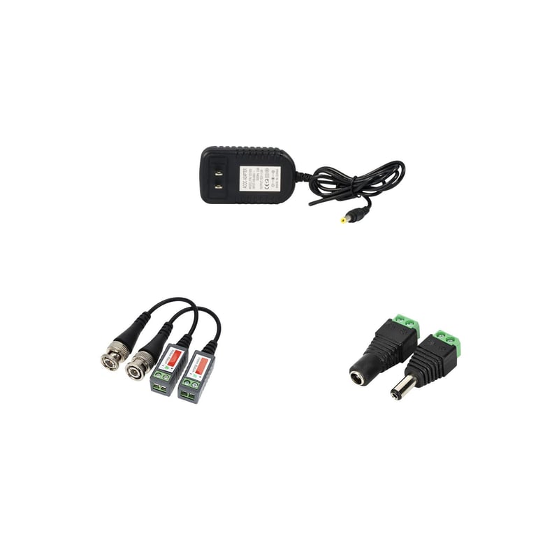 ACCESORIO CAMARA SEGURIDAD FUENTE 12V 2A PAR DC BALUN AUDIO GENERICO ...