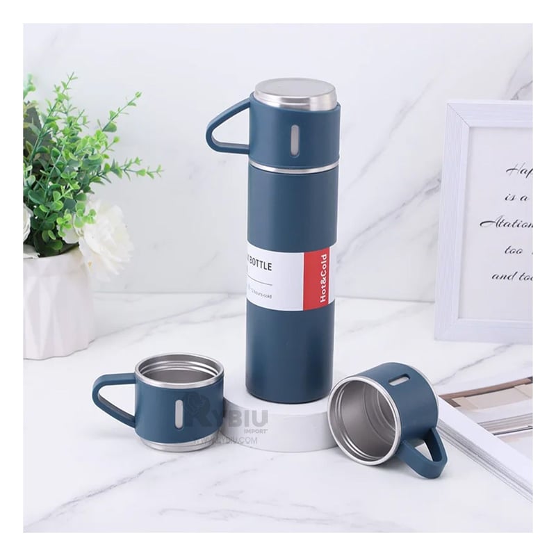 Termo Diseño Termico Moderno Incluye 2 Tazas Azul GENERICO | falabella.com