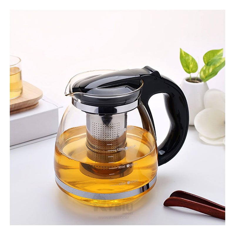 Tetera Vidrio con Filtro Acero Color Negro 1-5Lt GENERICO | falabella.com