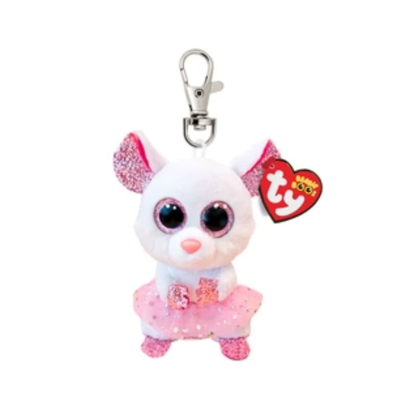 LLAVERO TY BEANIE BOOS NINA RATONA BAILARINA BLANCA CLIP 35246 TY ...